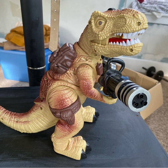 Toys | 13 Machine Gun Shooting Trex Dinosaur Figure Electronic Walking ...